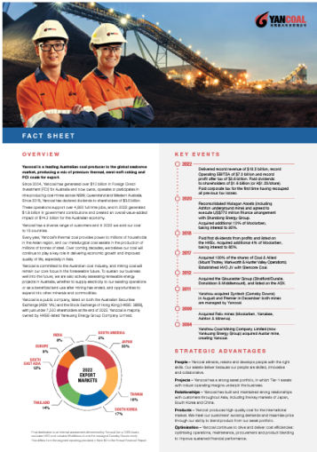 Fact Sheet – Yancoal